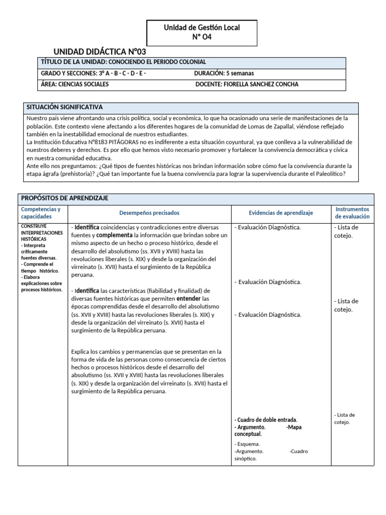 III Unidad de Tercer Año | PDF | Aprendizaje | Enseñando