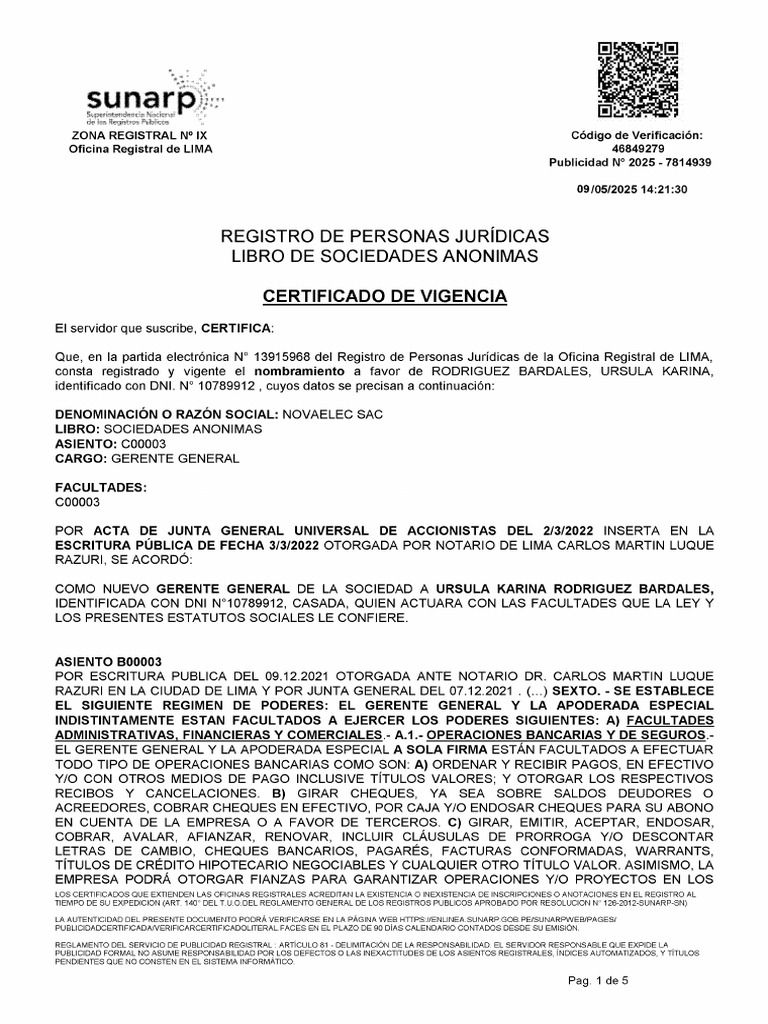 Vigencia de Poder HERENCIA | PDF