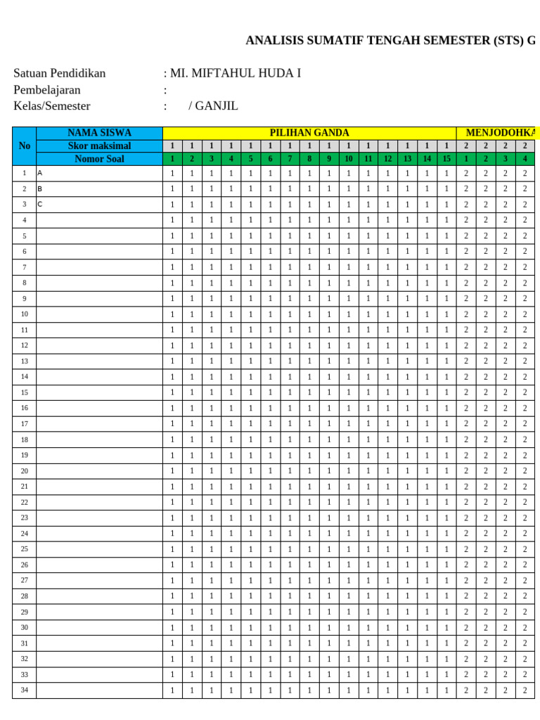 Analis Pts - Sts 2024 Ganjil MH I | PDF