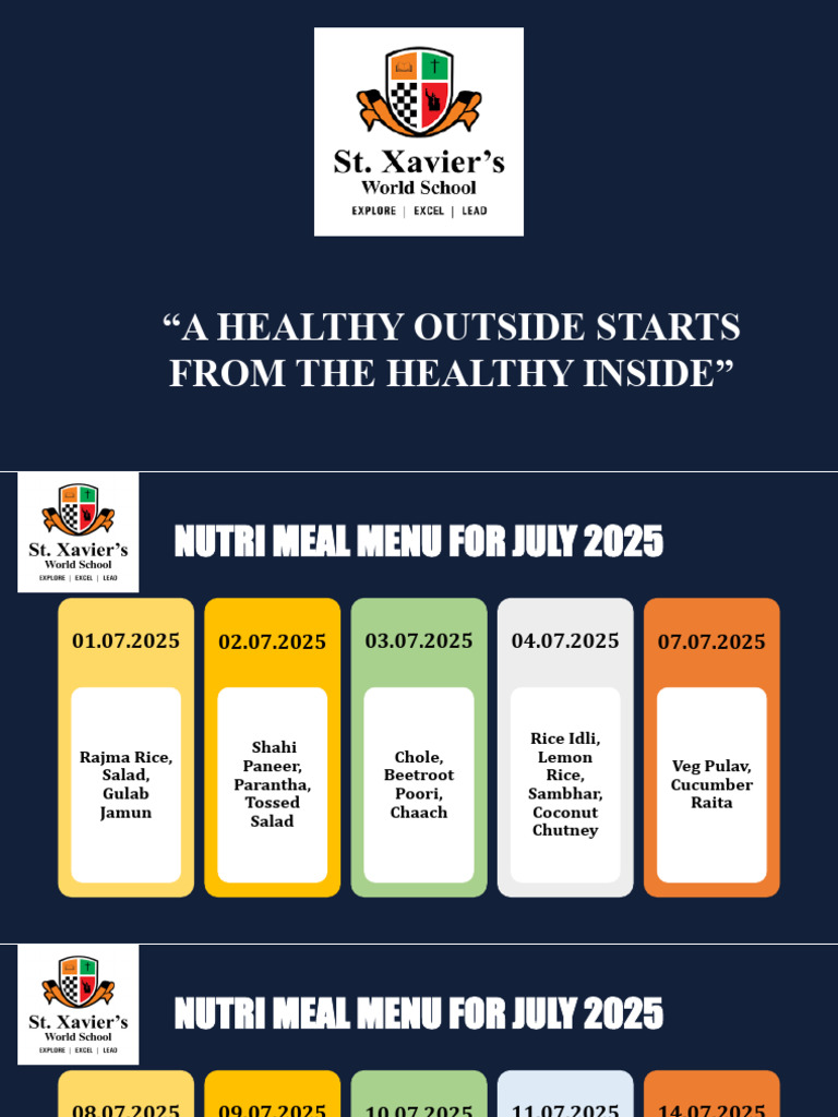 Nutri Meal Plan Grade Nursery To III July 2025 | PDF | Foods | South ...