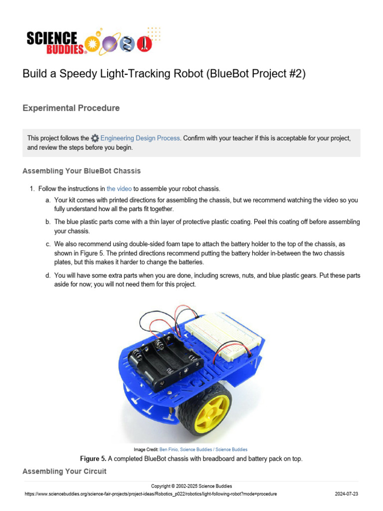 Light-Following Robot Circuit Guide | PDF | Voltage | Power Supply