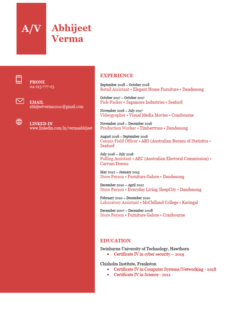 Abhijeet Verma CV | PDF