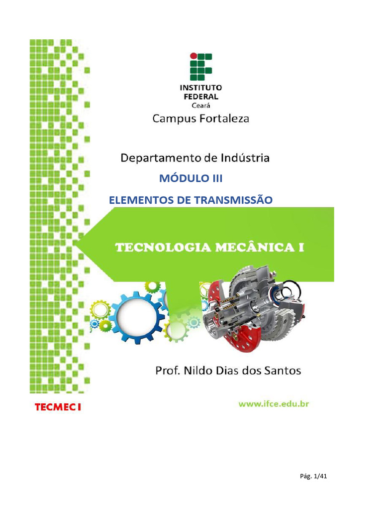 1875538-MODULO 3-Elementos de TransmissÃ o EDITADA | PDF | Engrenagem | Motores