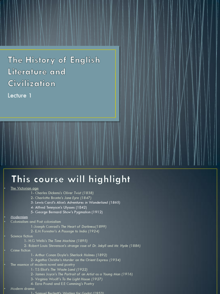 The History of English Literature and Civilization 1 | PDF | Victorian ...