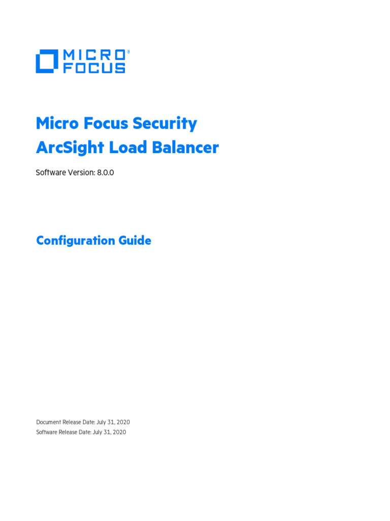 Micro Focus ArcSight Load Balancer 8.0 Guide | PDF | Command Line ...
