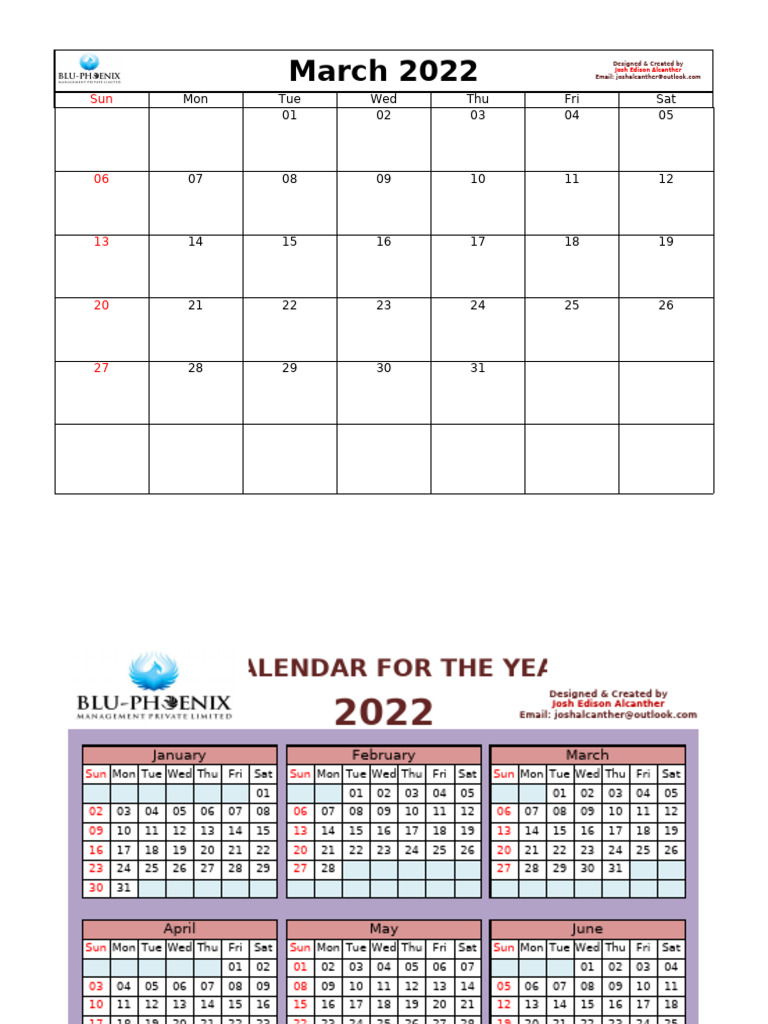 Any Year Calendar in Excel From 1900 To 9999 | PDF