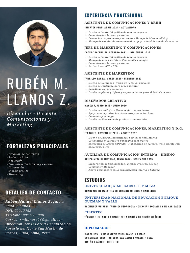 Modelo de Ruben CV | PDF | Marketing | Comunicación humana