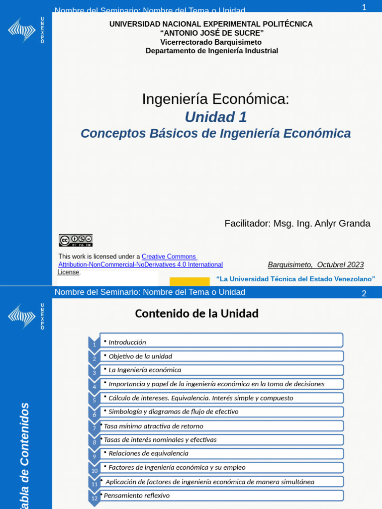 Unidad I IngEcon Clase 3 | PDF | Interés | Efectivo