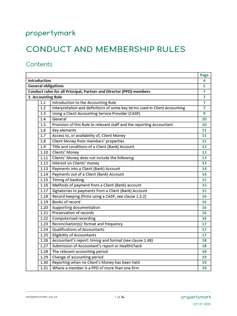 Propertymark Conduct Rules Overview | PDF | Banks | Payments