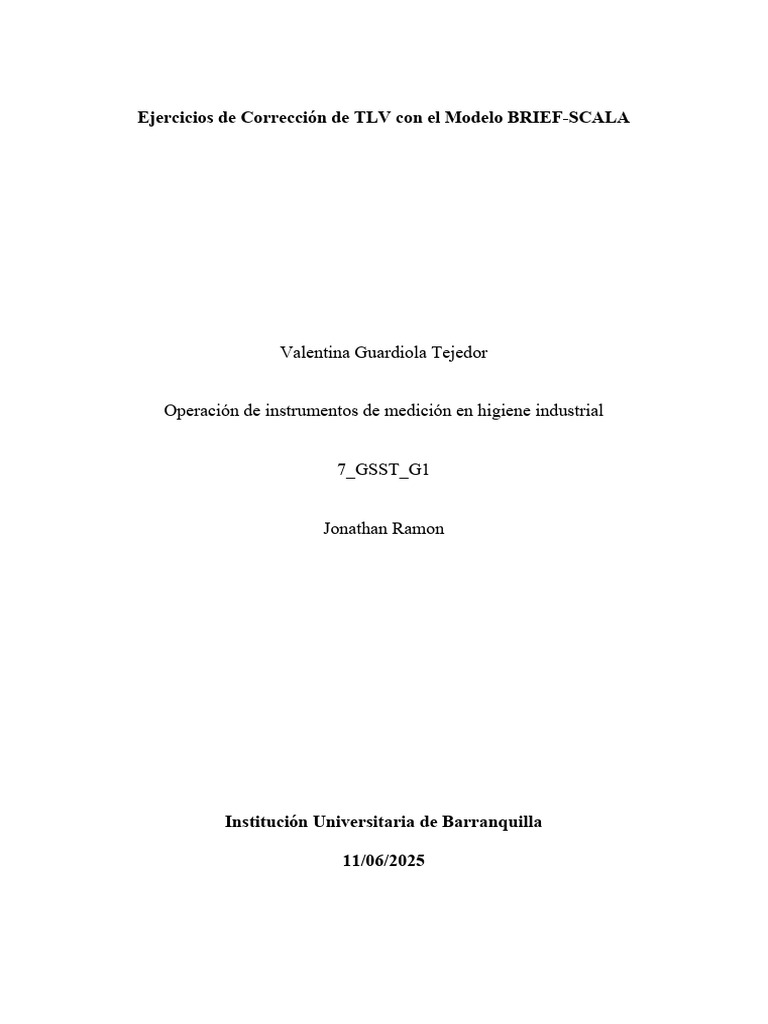 Ejercicios de Corrección de TLV Con El Modelo BRIEF-SCALA | PDF ...