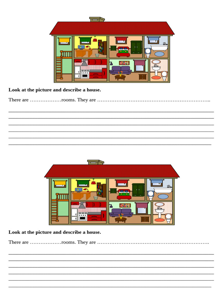 My House Picture Description Exercises Writing Creative Wri 85134 | PDF