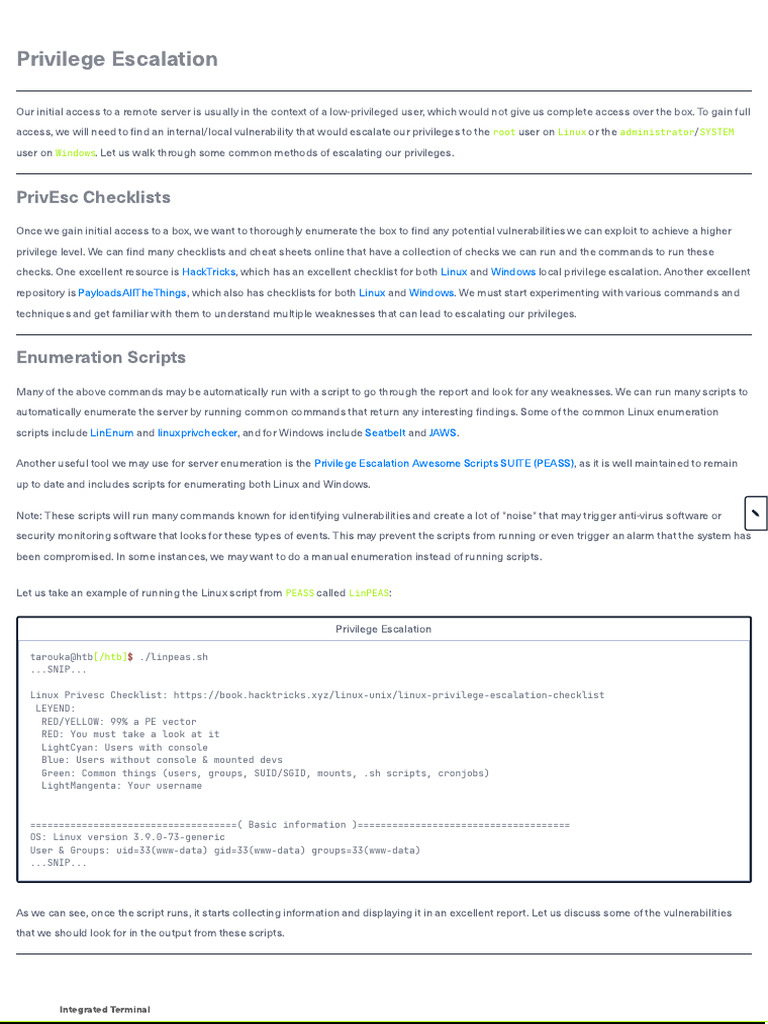 Privilege Escalation | PDF | Sudo | Superuser