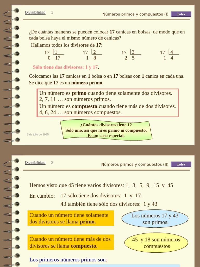 Números Primos | PDF | División (Matemáticas) | Números