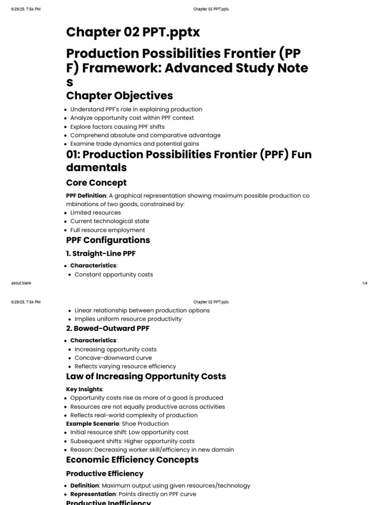 Chapter 02 PPT - PPTX Summary | PDF | Opportunity Cost | Economies