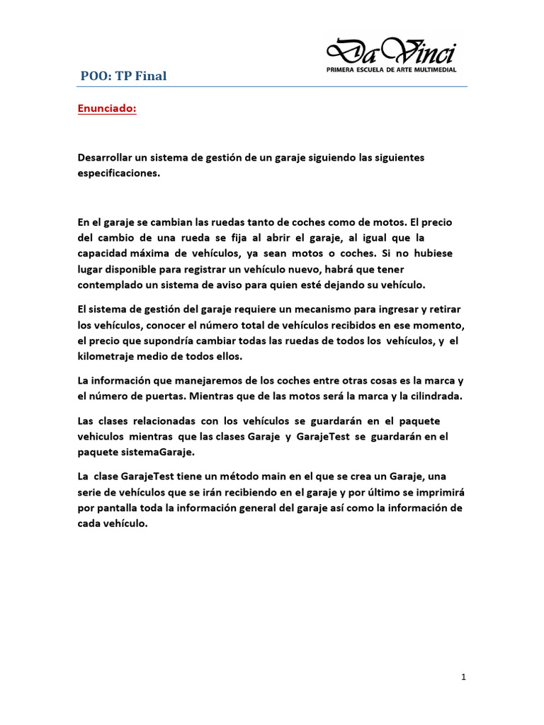 Consigna TP Final POO | PDF