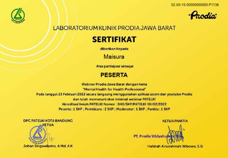 Maisura (Prodia JW Barat) | PDF