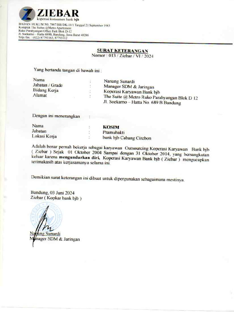 Paklaring Kosim | PDF