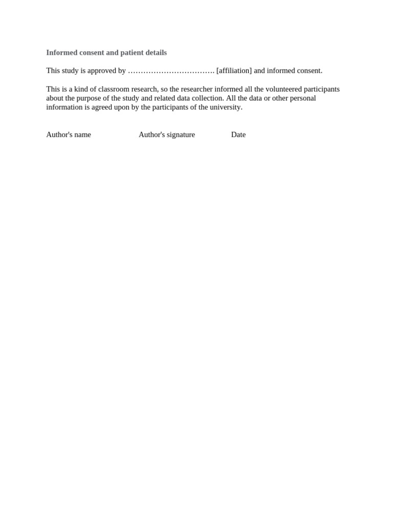 Informed Consent and Patient Details | PDF