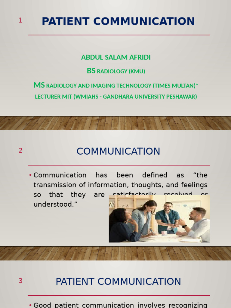 LEC 1 Patient Communication | PDF | Body Language | Communication