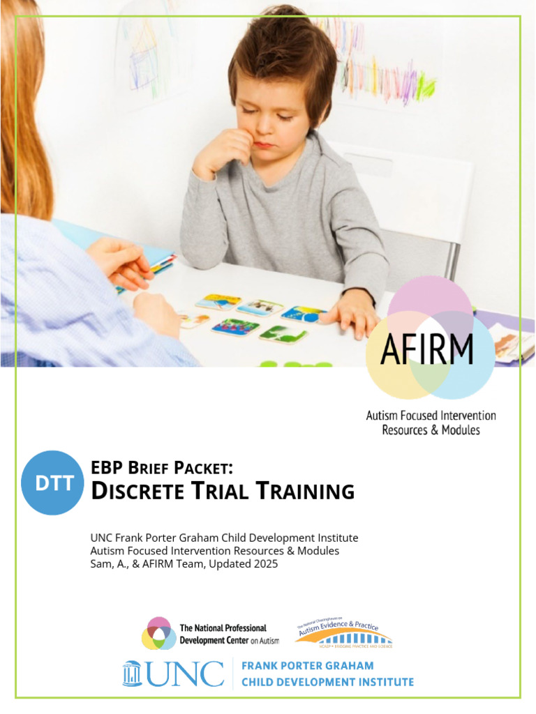 Discrete Trial Training Brief Packet, Sam & AFIRM Team, Updated 2025 ...