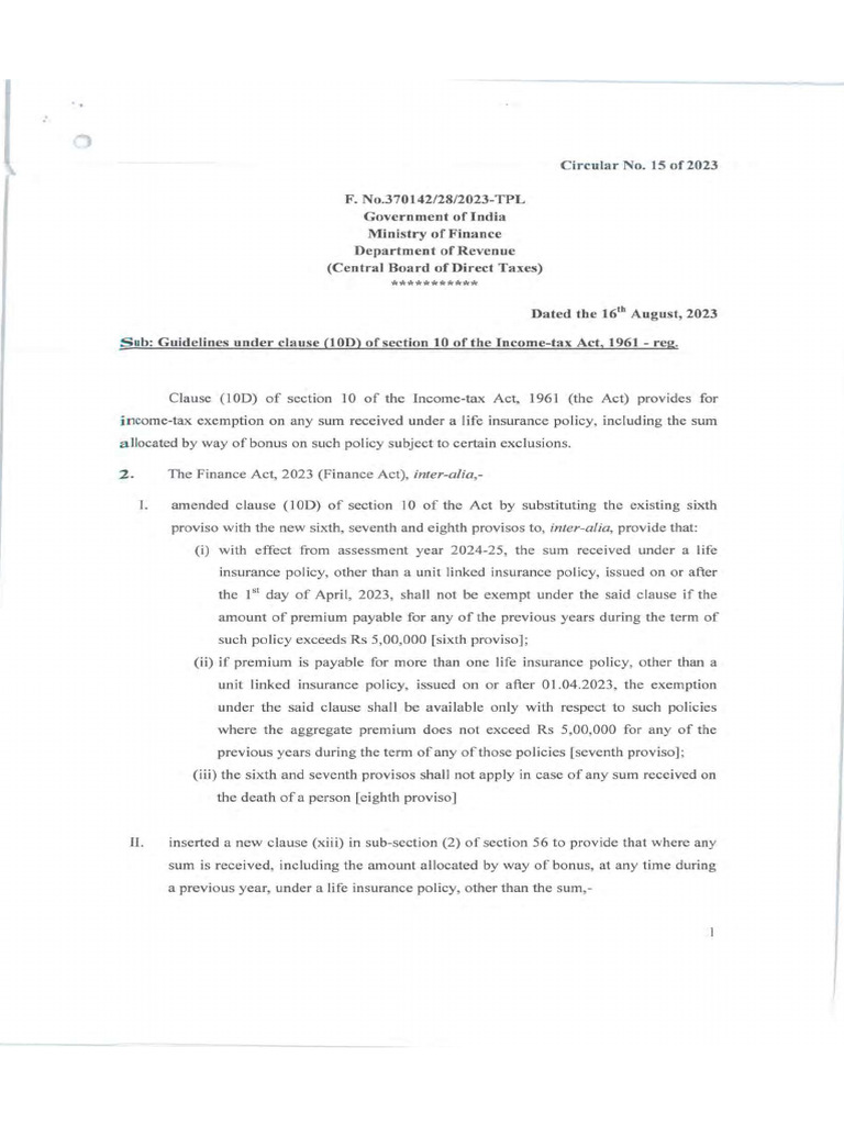 Guidelines Under Clause 10d of Section 10 of Income Tax Act 1961 | PDF