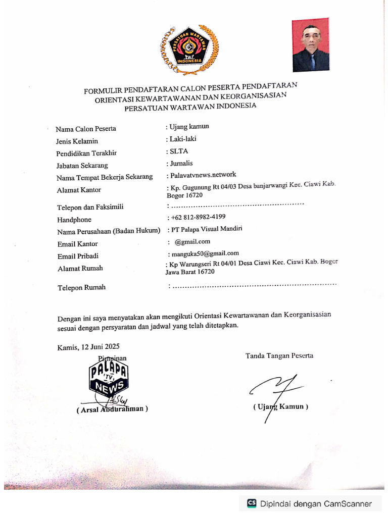 Form OK - Mang Uka+SK Kemenhukam+Akta PT | PDF