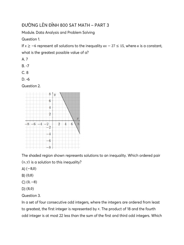 Đường Lên Đỉnh 800 Sat Math Part III | PDF