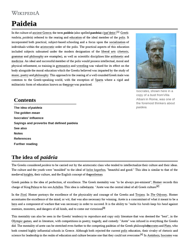 Paideia - Rearing and Education | PDF | Ancient Greek Philosophy