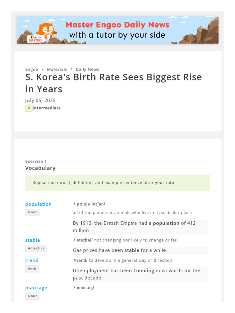 S. Korea's Birth Rate Sees Biggest Rise in Years - Engoo Daily News ...