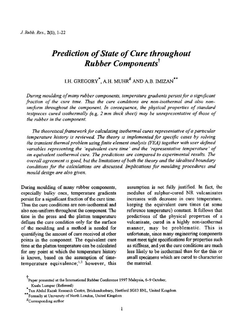 Predicting Cure States in Rubber Components | PDF | Heat | Temperature