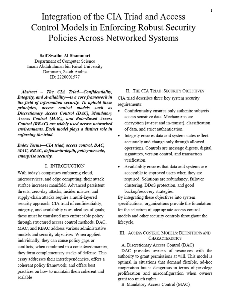 IEEE-Integration of The CIA Triad and Access Control Models in ...
