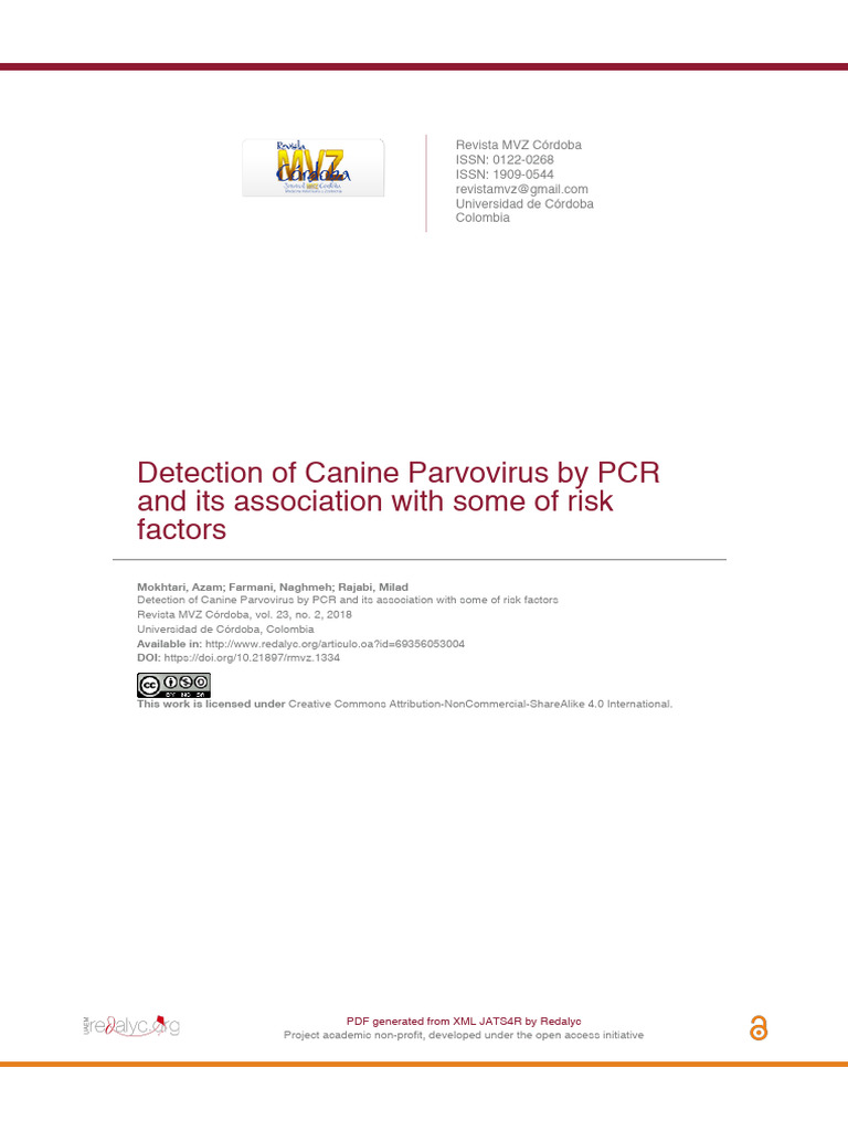 Detection of Canine Parvovirus by PCR and Its Association With Some of ...