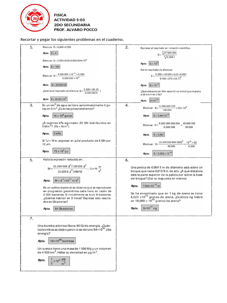 Fisica S03 - 2do - Sec | PDF