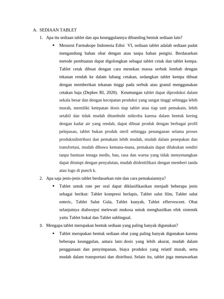 Sediaan Tablet | PDF