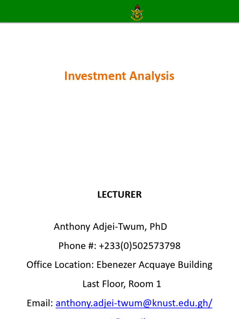 Le 160 - Financial Mathematics 2 - Investment Analysis | PDF | Net ...