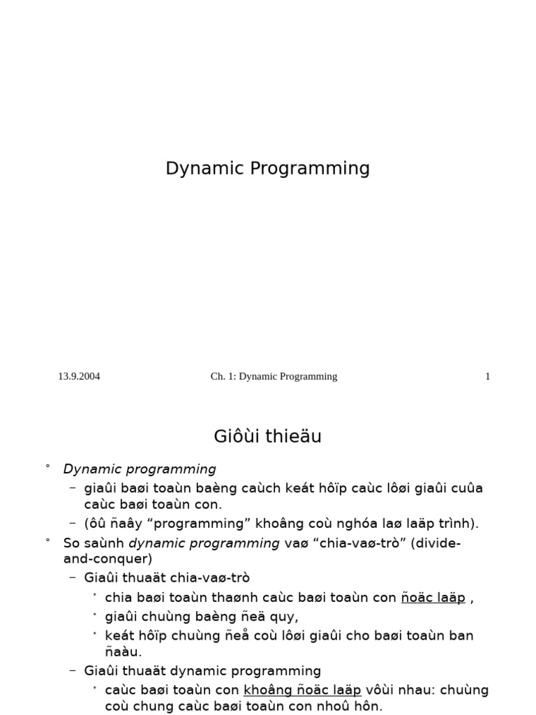 Ch01 DynProg | PDF