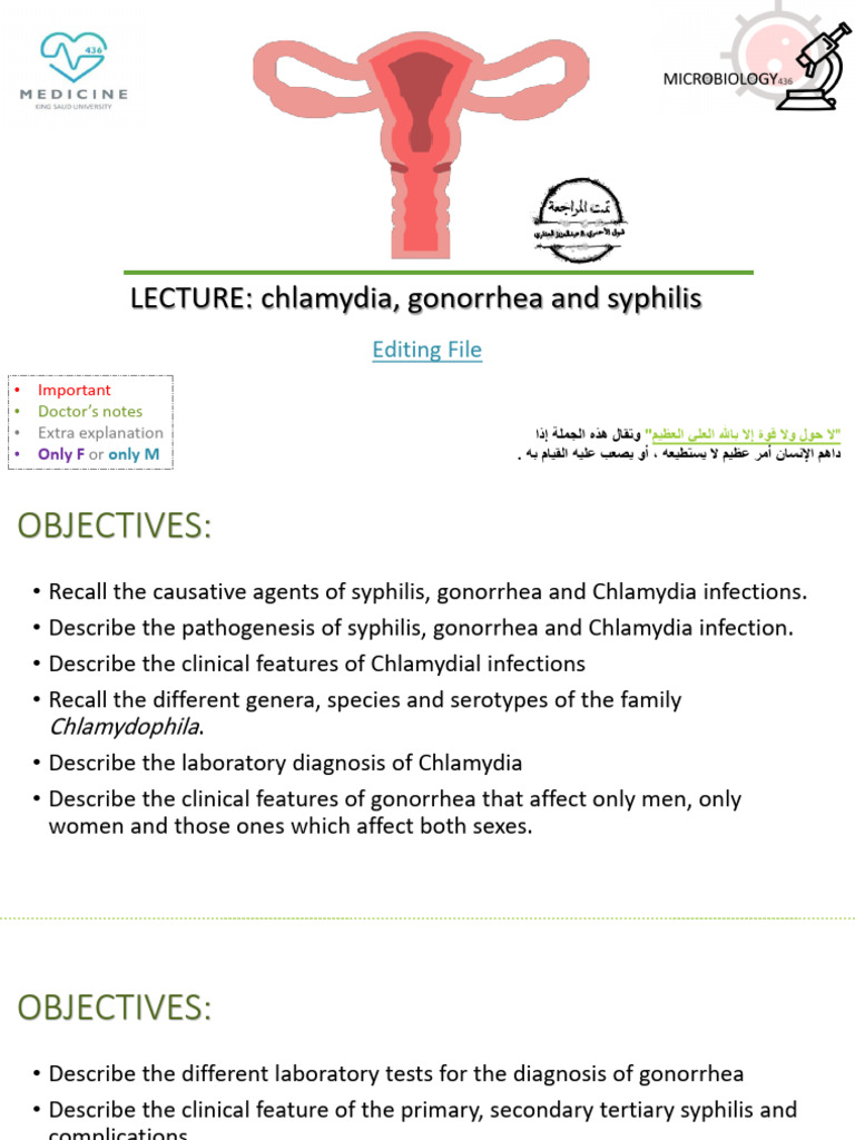 4 - Chlamydia, Gonorrhea and Syphilis | PDF | Sexually Transmitted Diseases And Infections ...