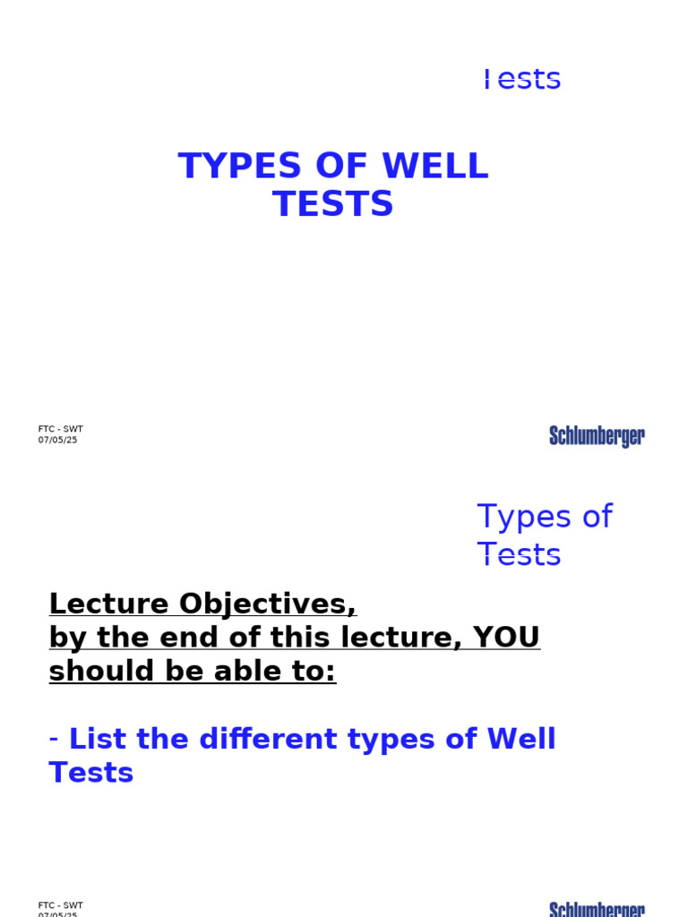 01 - Types of Well Test | PDF | Oil Well | Petroleum Reservoir