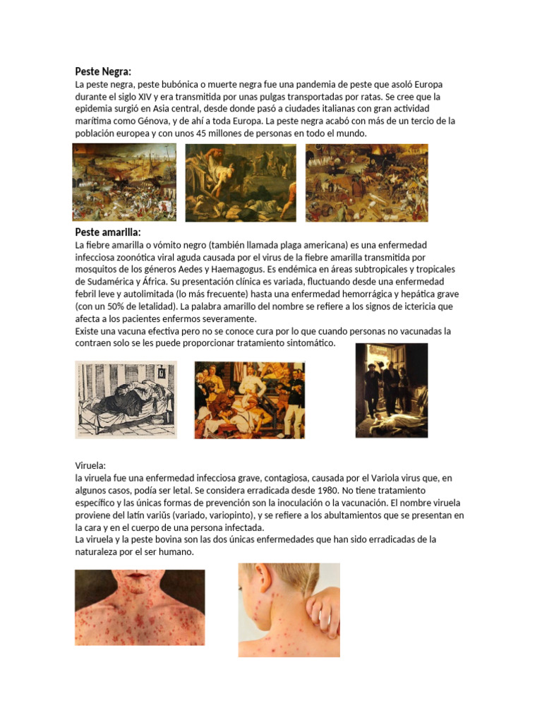 Pandemias Históricas: Peste y Viruela | PDF