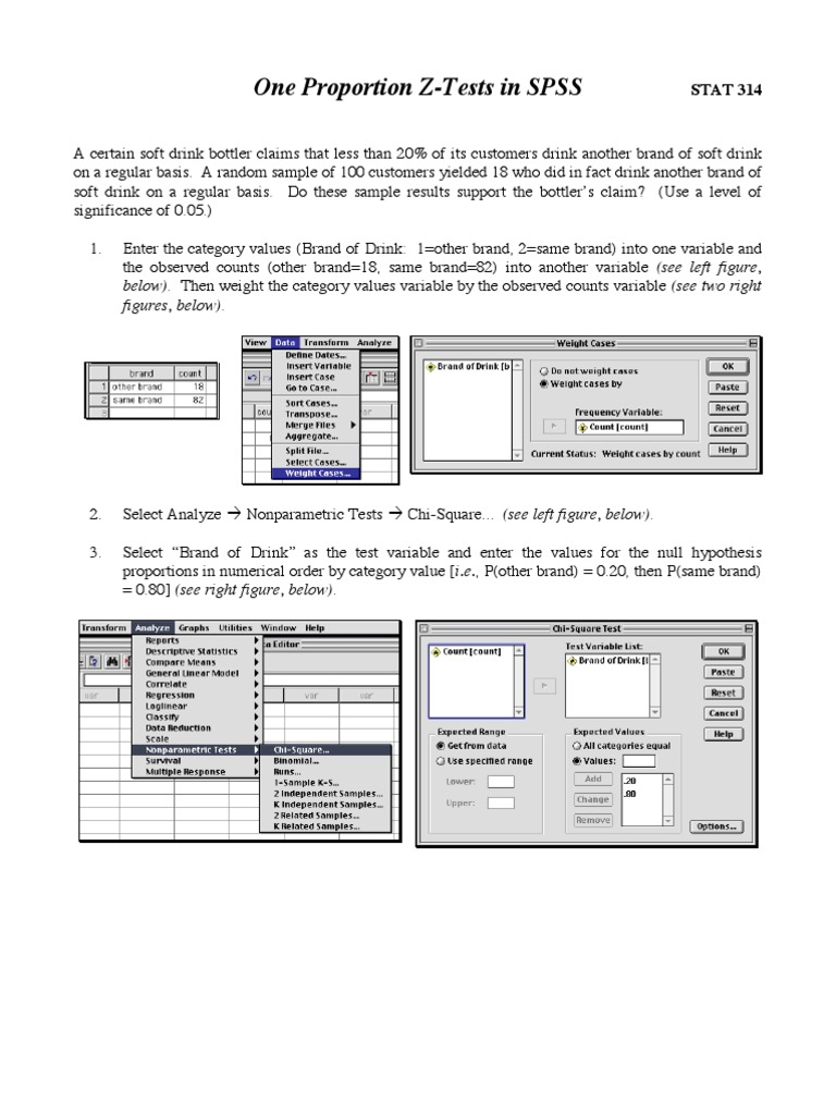 One Proportion Z-Test in SPSS Guide | PDF
