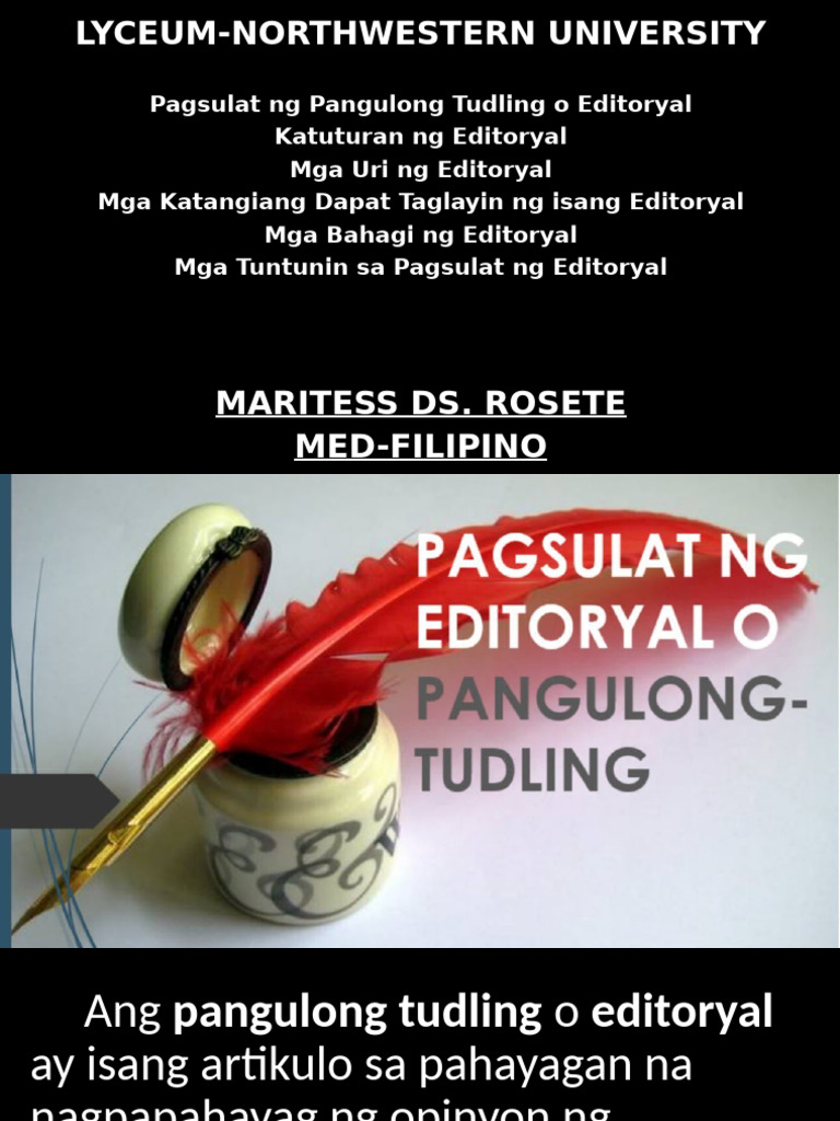 Pagsulat NG Editoryal | PDF