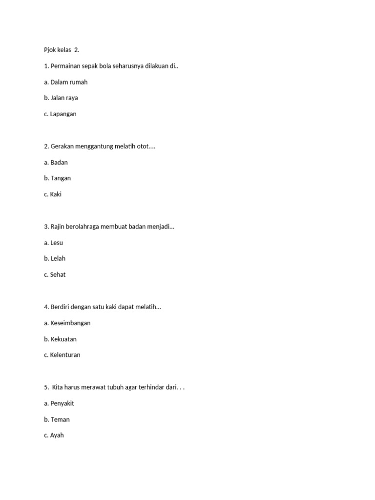 Pjok Kelas 2.-WPS Office | PDF