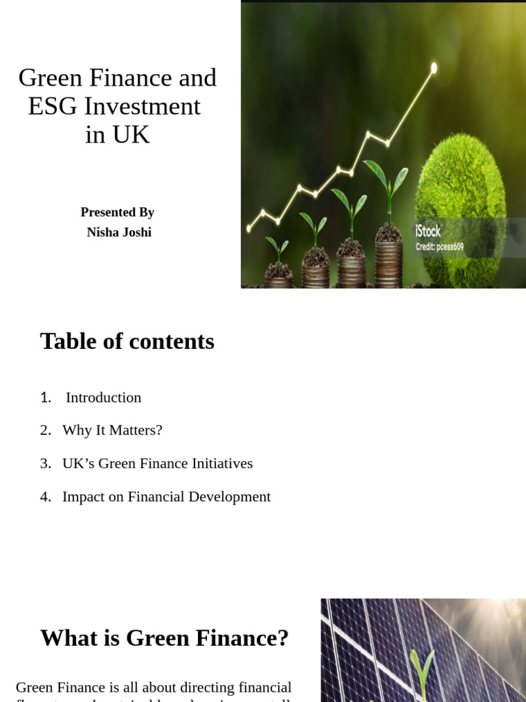 Green Finance and Esg Investment | PDF | Economies | Environment