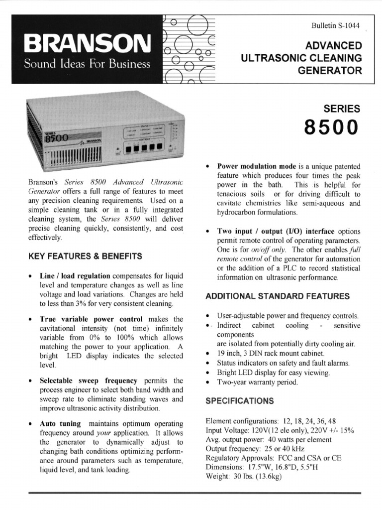 Series 8500 Generator BW | PDF