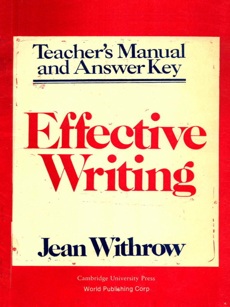 Effective Writing Teacher's Manual PDF | PDF