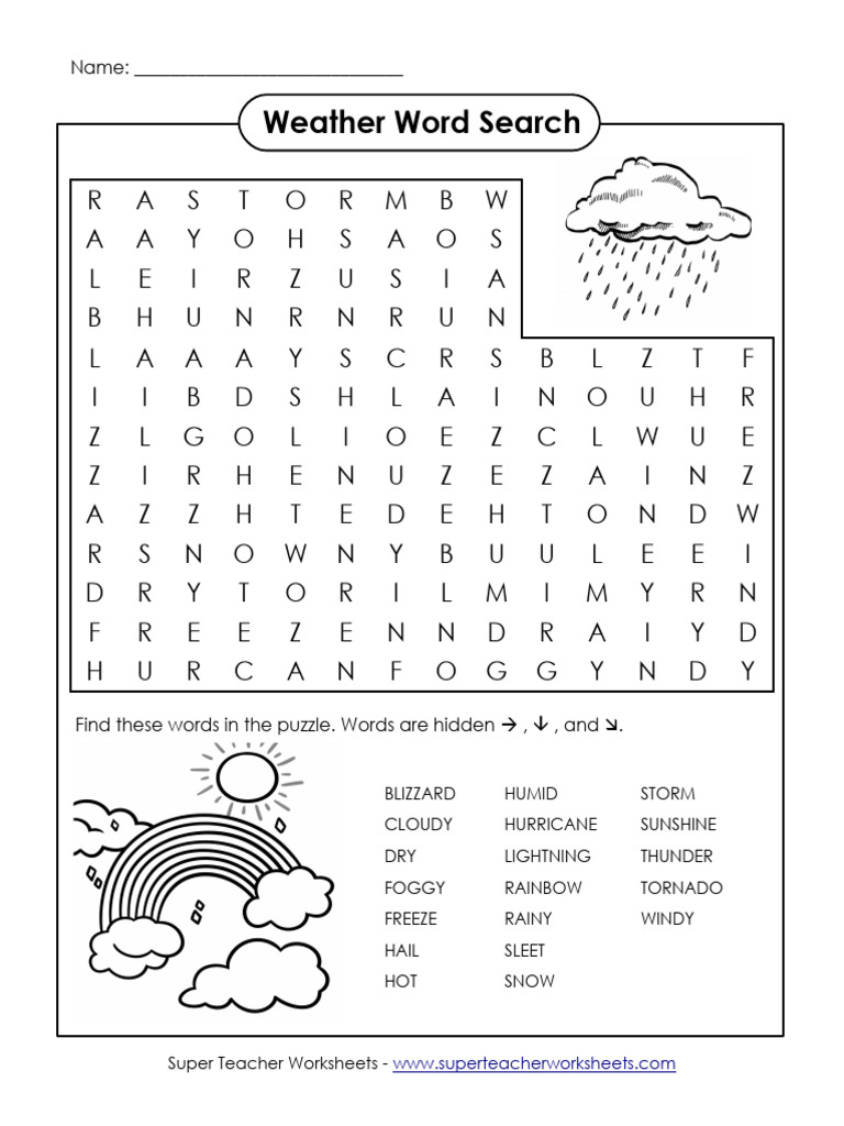 Weather Word Search Puzzle SLEET | PDF | Storms | Physical Geography