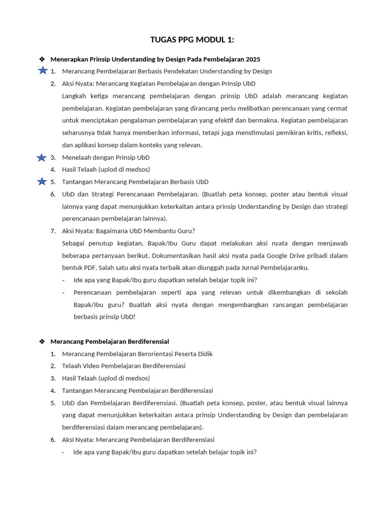 Tugas PPG Modul 1: Rancangan Pembelajaran | PDF