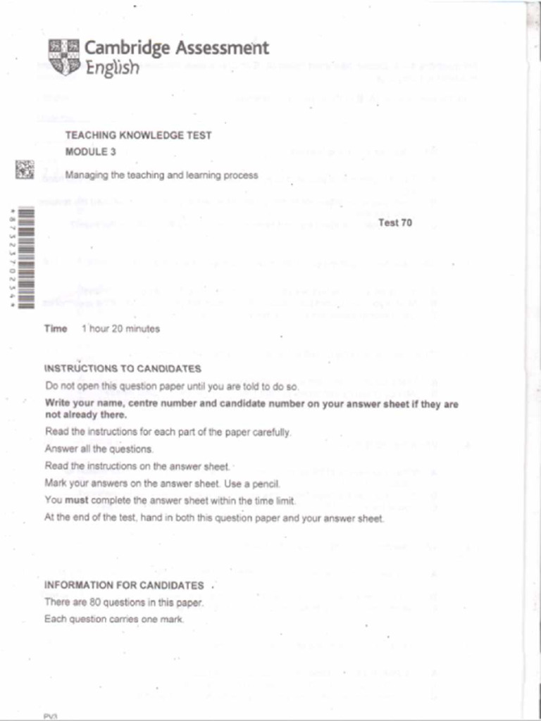 TKT Modul 3 Mock | PDF