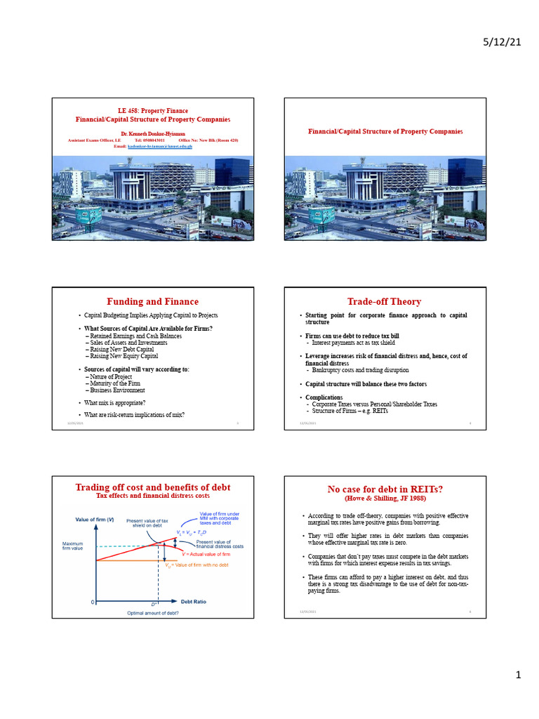 Lecture 1 Capital Structure Theory | PDF | Capital Structure | Equity (Finance)
