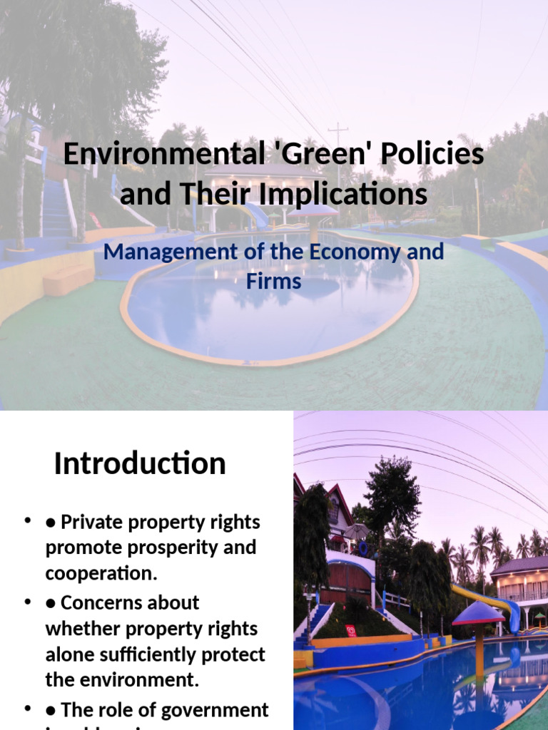 Environmental Policies Presentation With Notes | PDF | Pollution ...